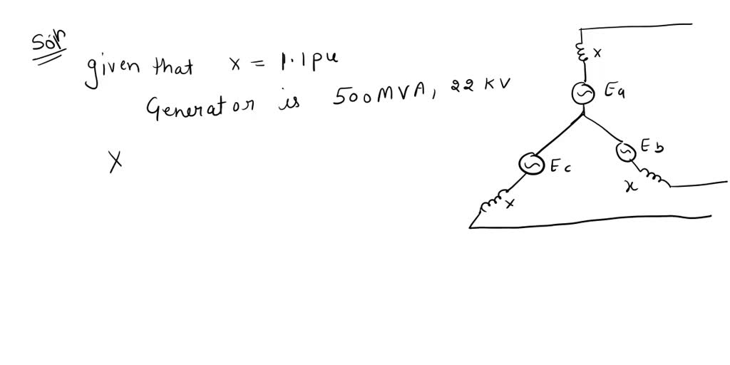 SOLVED: The reactance of a generator is given as 10% based on the ...