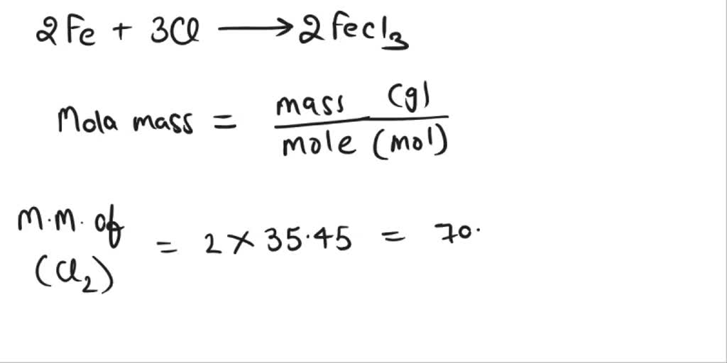 SOLVED: Iron and Chlorine gas react according to the following balanced ...