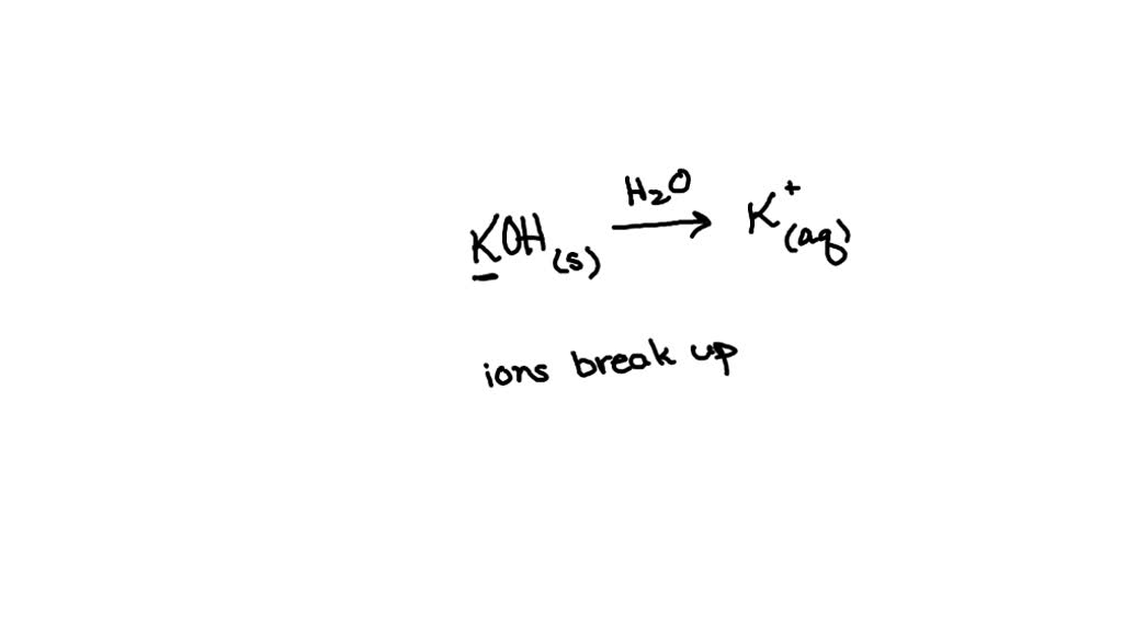 SOLVED: Write the balanced equation for the dissociation of solid KOH ...