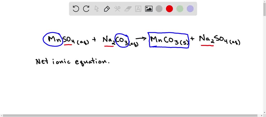 SOLVED: Write the net ionic equation for the following molecular ...