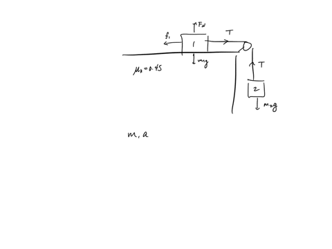 two blocks with masses m1 900 kg and m2 600 kg are connected by a massless string across a ...