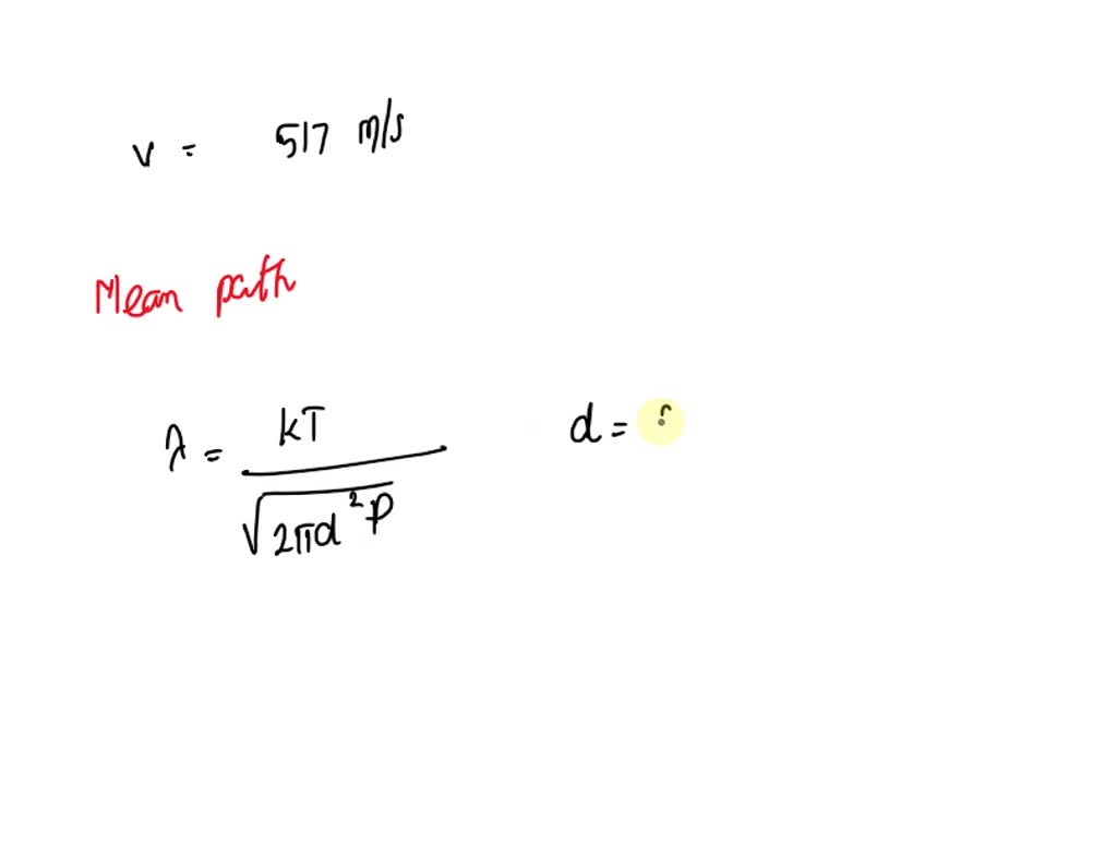 SOLVED: Estimate the diffusion coefficient for a nitrogen air molecule in air at 1 atm and at ...