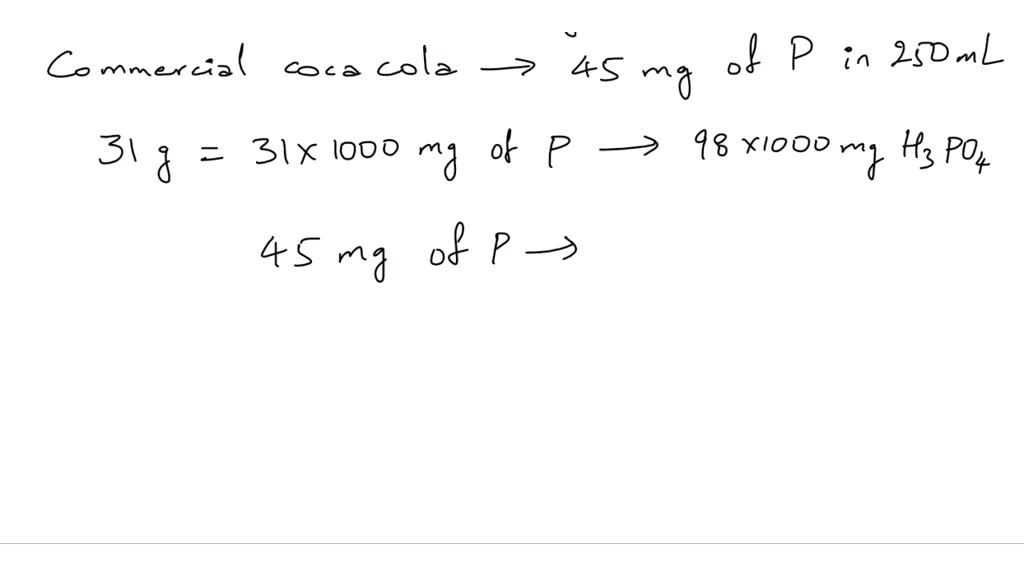 SOLVED: A commercial cola brand states that the cola contains 45 mg of ...