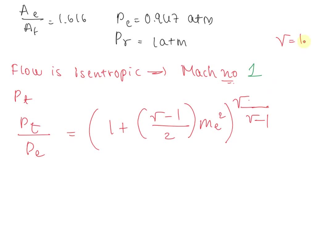 SOLVED: 8. Consider a convergent-divergent nozzle with an exit-to-throat area ratio of 1.5. Let ...