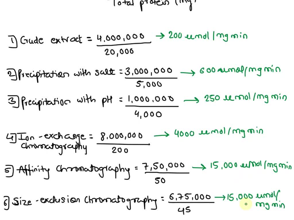 SOLVED: A biochemist discovers and purifies a new enzyme, generating ...