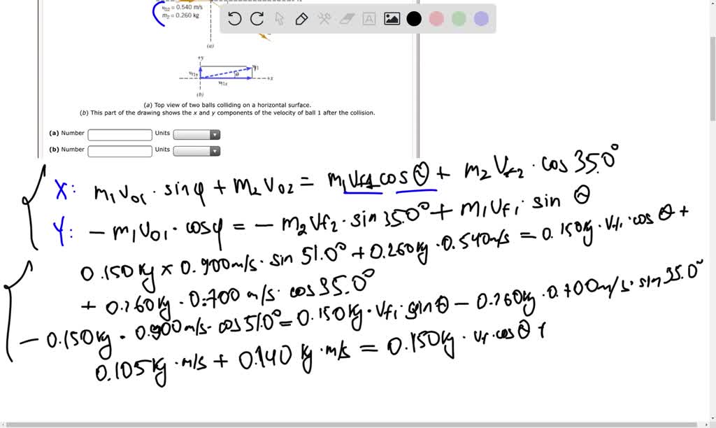 SOLVED: For the situation in the figure below, use momentum ...