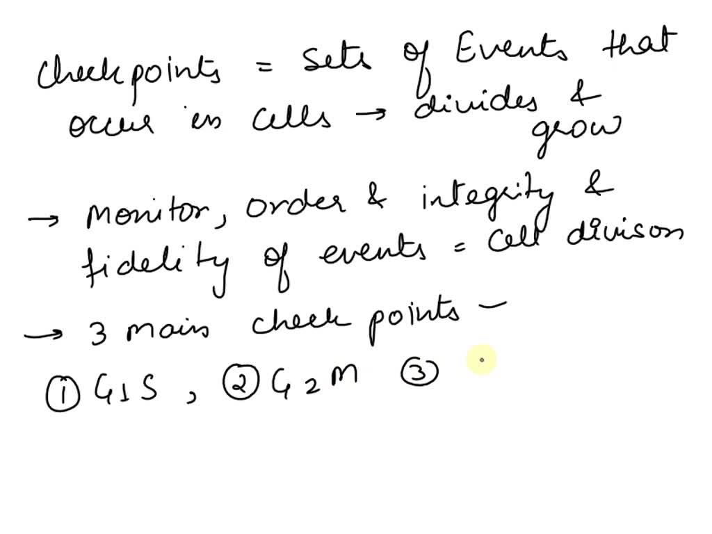 SOLVED: Which checkpoint checks for DNA damage after replication? S ...