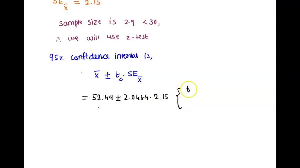 SOLVED: Calculate the Upper Limit 95% Confidence Interval using the following data from a paired ...