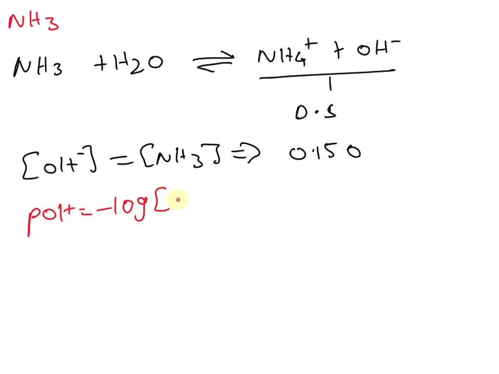 SOLVED: What are the major species present in a 0.150-M NH3 solution ...