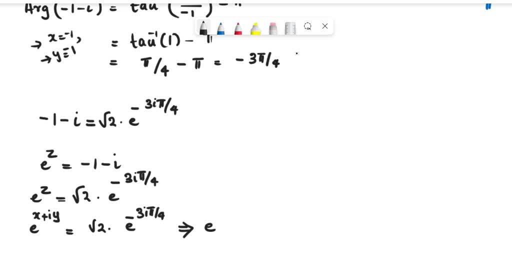 Solved 1 Find All Solutions Of E 1 5 Iand Graph Some Of Them In The Complex Plane