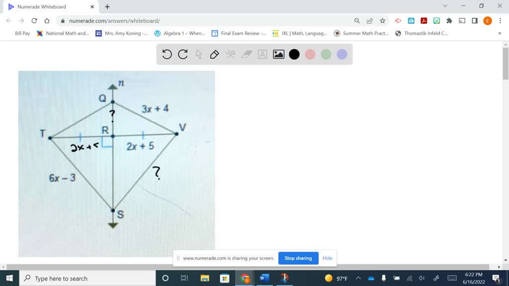 SOLVED: 'In the diagram the length of segment TR can be represented by 5x-4. What is the length ...