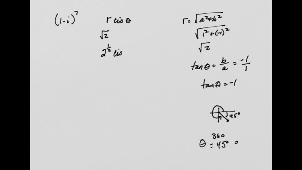 SOLVED: Find the indicated power using De Moivre's Theorem: (Express ...