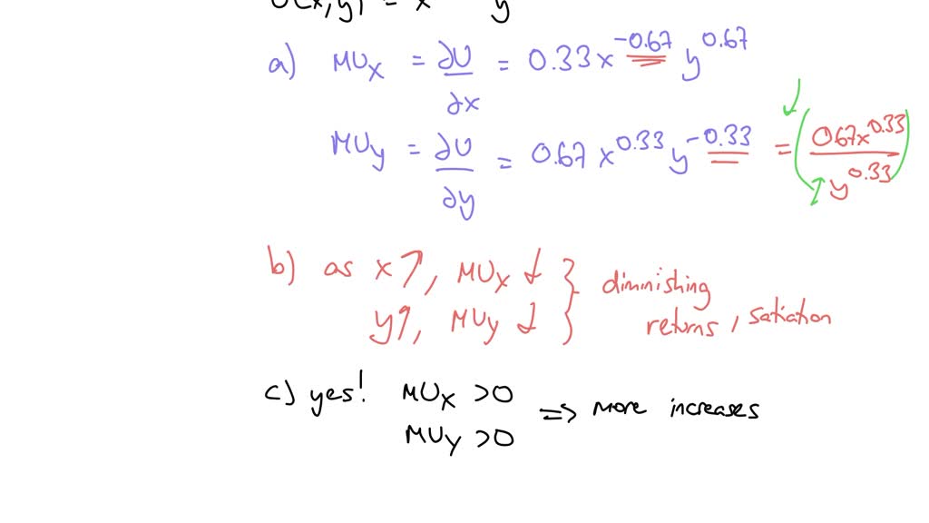 SOLVED: Find the MRS (marginal rate of substitution) for the following ...