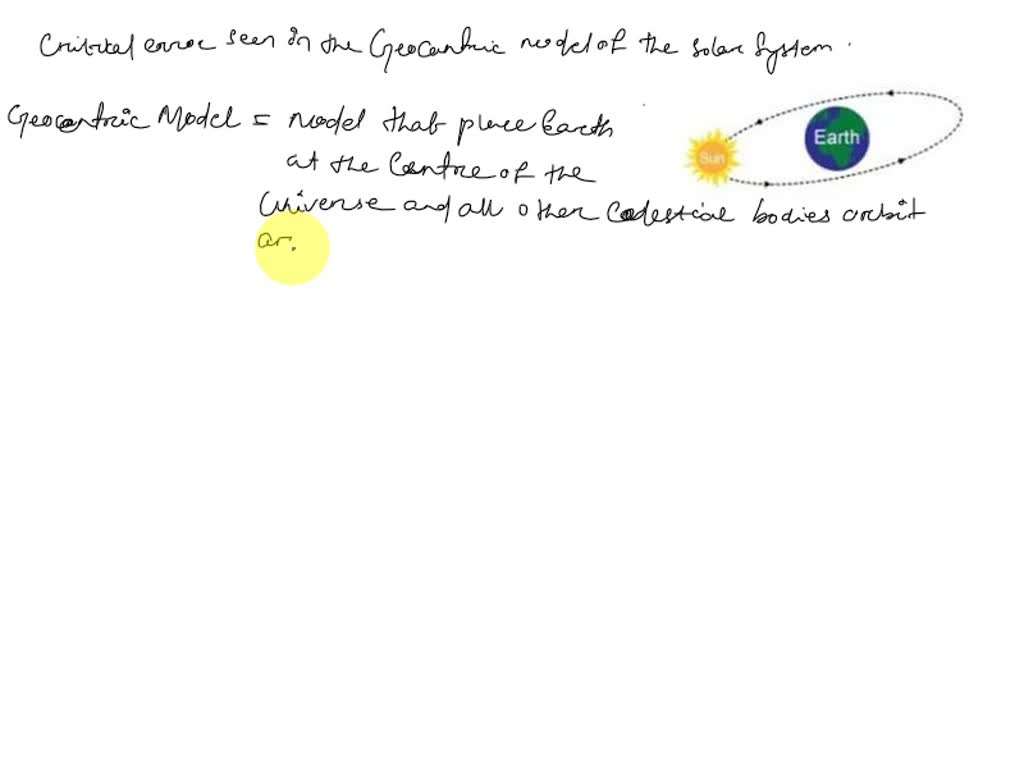 SOLVED: 12. What's the critical error seen in the geocentric model of ...