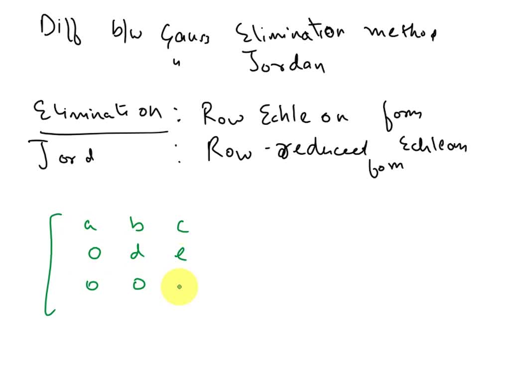 SOLVED: What is the difference between the Gauss Elimination Method and ...