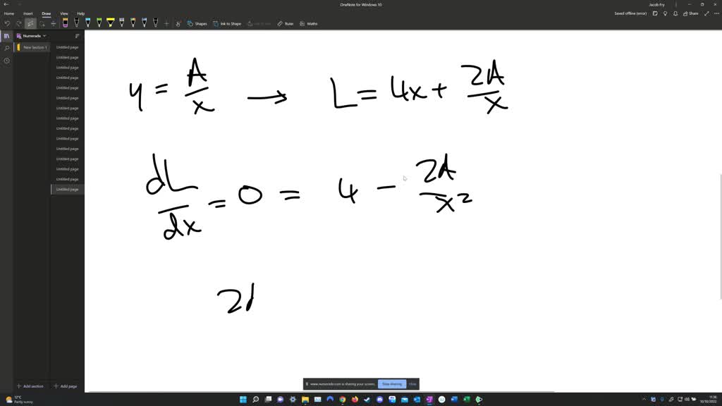 SOLVED: A rectangular field of fixed area is to be enclosed and divided ...