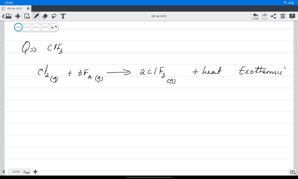 SOLVED: The formation of ClF3(g) is exothermic: Cl2(g) + 3 F2(g) ⇔ 2 ...