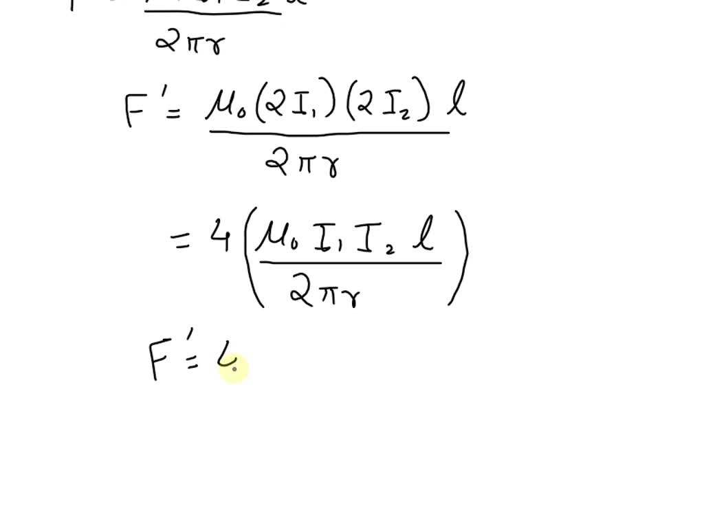 SOLVED: 'Two wires carrying equal currents exert force Fo on each other ...