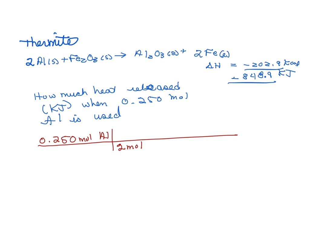 Solved The Thermite Reaction Photograph P 181 In The Textbook In