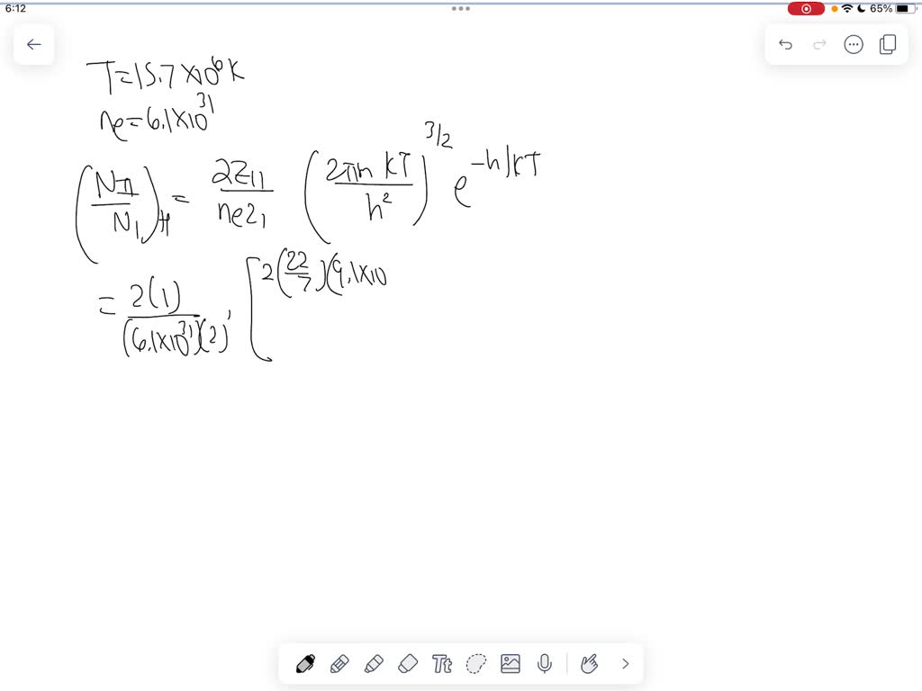 SOLVED: Problem 4 Use the Saha equation to determine the fraction of ...