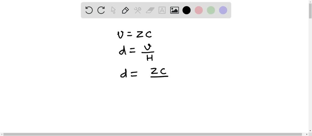 SOLVED: Calculate the distance of a galaxy with a measured redshift z = 0.03, using 71 km/s/Mpc ...