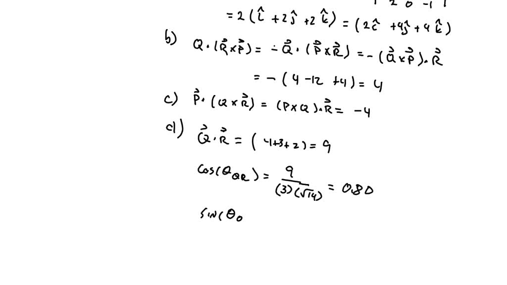 SOLVED: Given vectors A = 3i + 4j + k and B = 2j - âˆšk, find the angle between A and B. Three ...