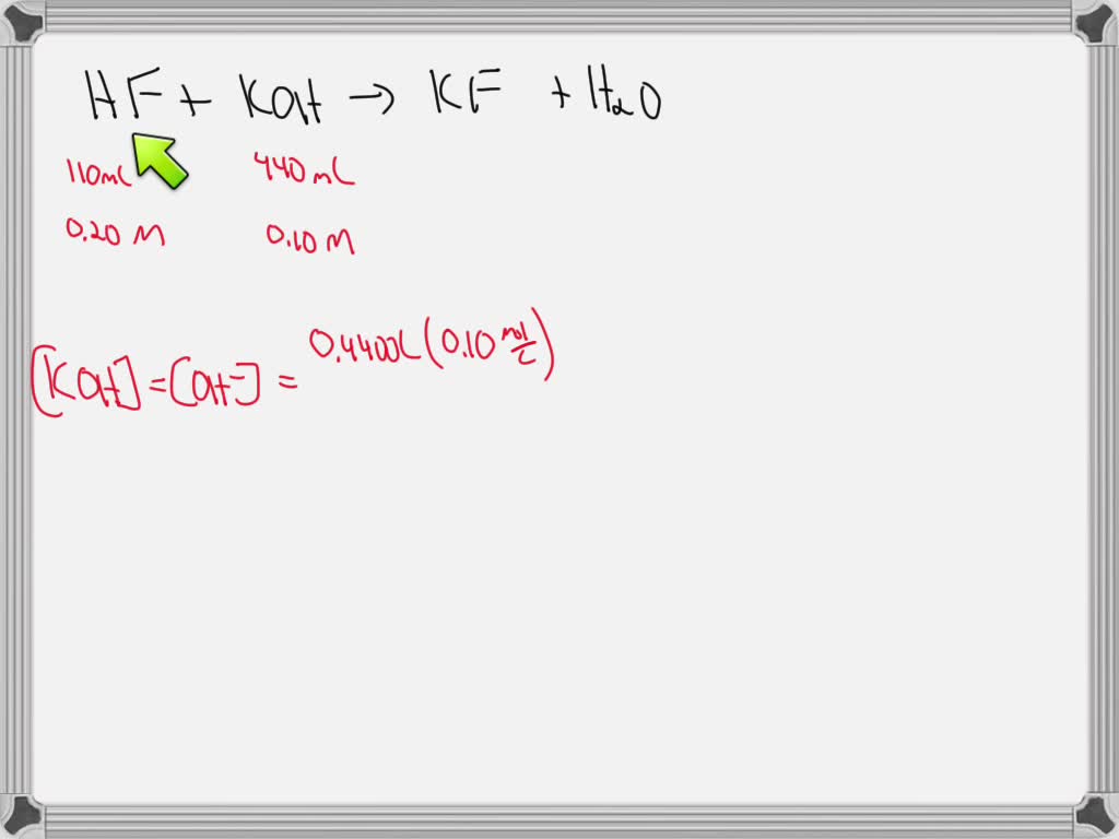 SOLVED: A 110.0 mL sample of 0.20 M HF is titrated with 0.10 M KOH ...