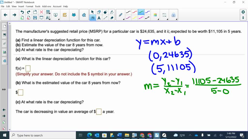 SOLVED: A car vehicle price history for a certain make and model contains the following list of ...