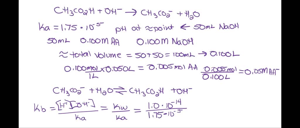 SOLVED: If Ka is 1.85Ã—10^-5 for acetic acid, calculate the pH at one-half the equivalence point ...