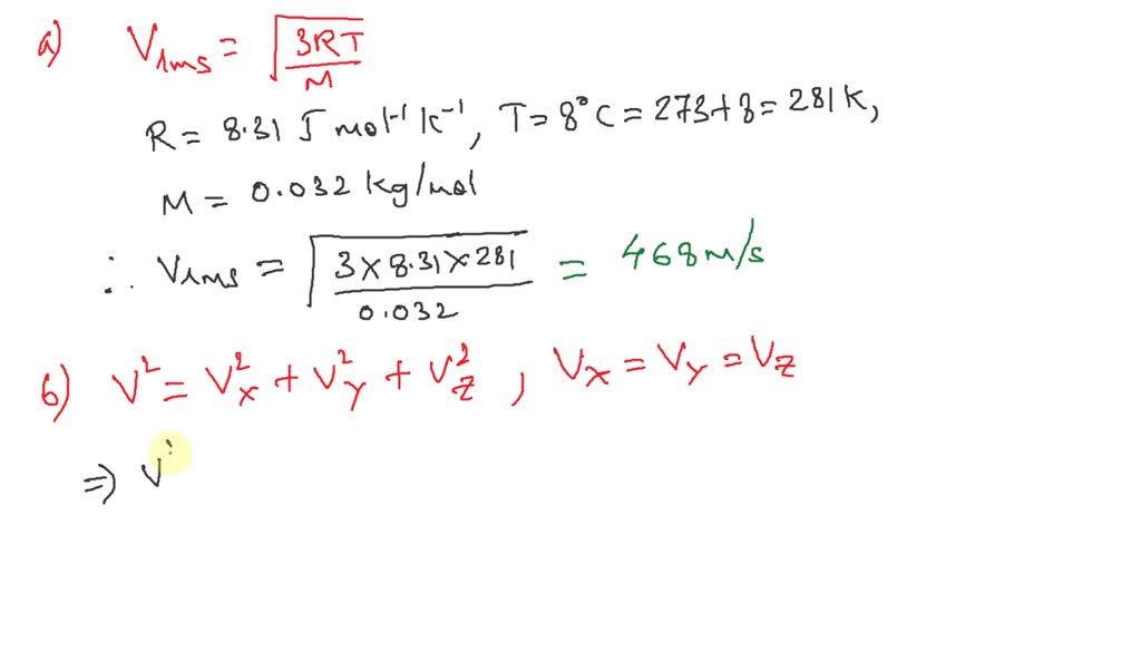 SOLVED: Calculate the rms speed of an oxygen molecule at 8 Â°C ...