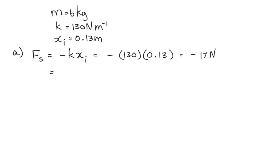 SOLVED: 'A 0.60-kg block attached to a spring with force constant 130 N/m is free to move on a ...
