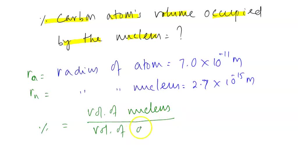 SOLVED: What percentage of the carbon atom's volume is occupied by the ...