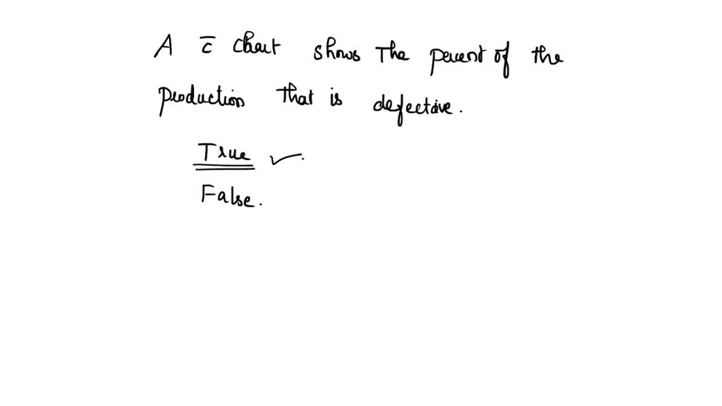 SOLVED: A c-chart is used to monitor the number of defects per unit for process output.