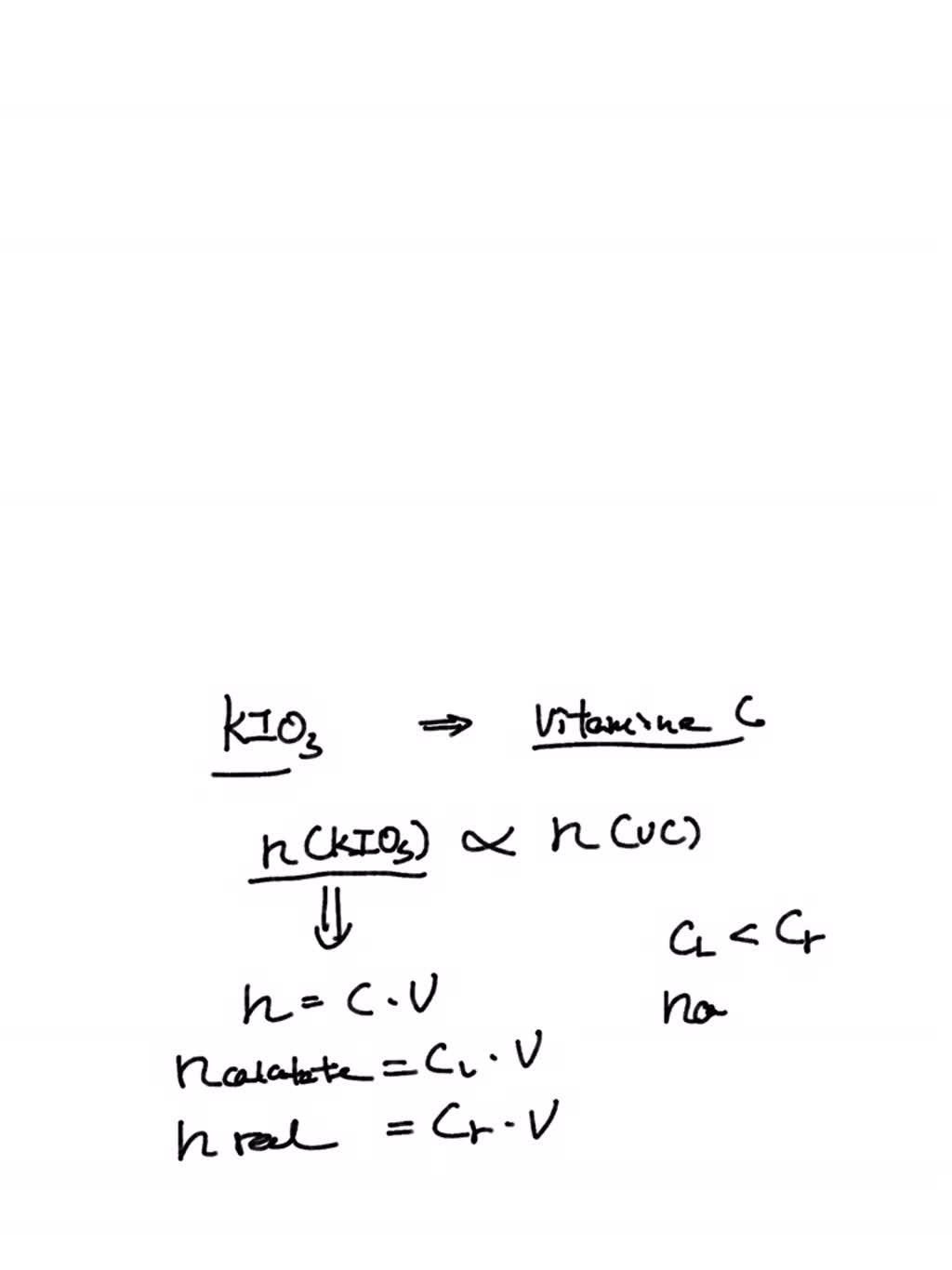 SOLVED: Suppose the molarity of KIO3 is actually higher than the label ...