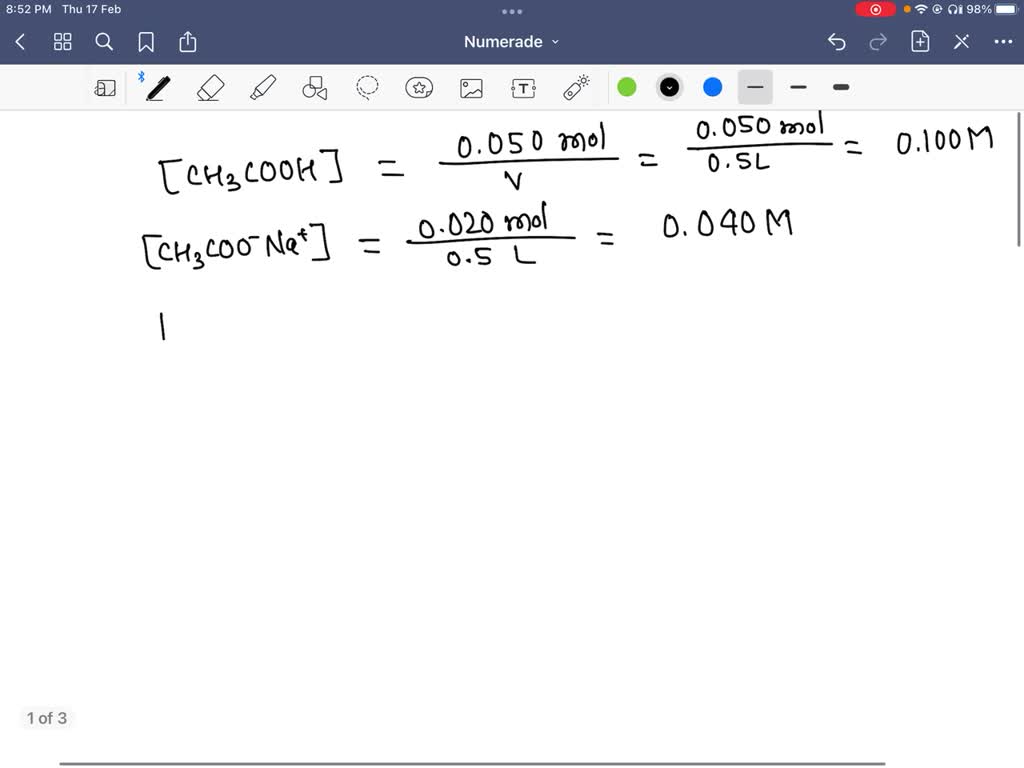 SOLVED: Calculate the pH of a solution prepared by dissolving 0.050 ...