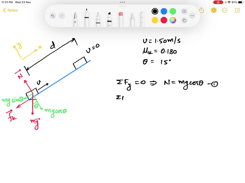 SOLVED: What is the final velocity of a box which is sliding down a 15. ...