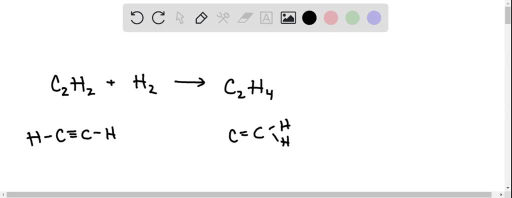 SOLVED: Acetylene (C2H2) reacts with hydrogen to form ethylene (C2H4 ...