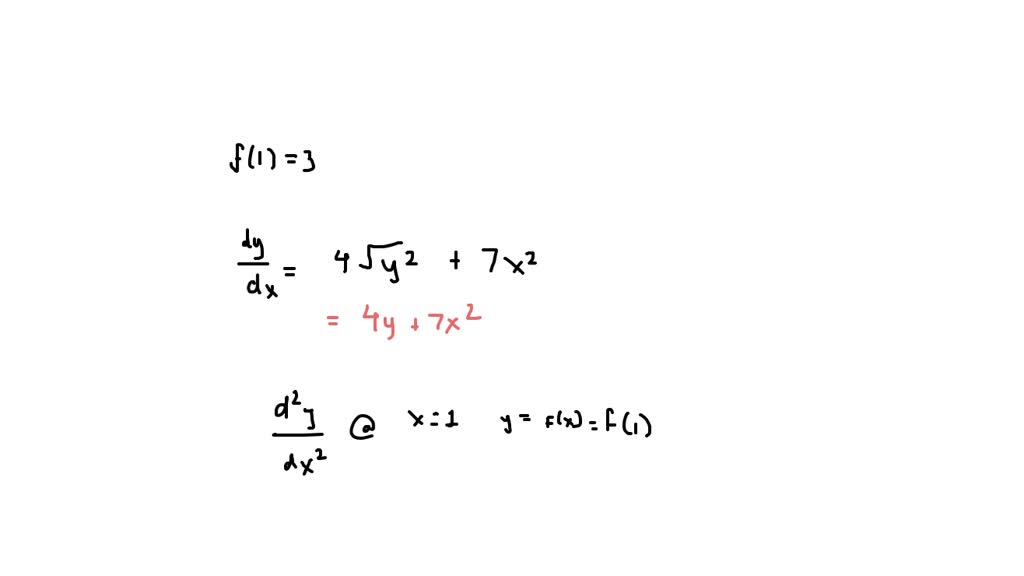Let Y F X Be A Twice Differentiable Function Such That F 1 3 And Dy