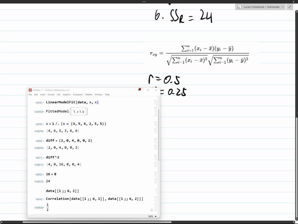 SOLVED: 2. For tbe data below: compute the Pearson correlation coefficient, () find the ...