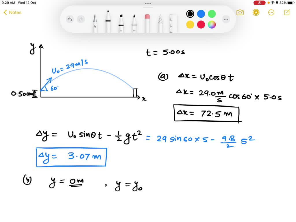SOLVED: A softball with an initial velocity of 29.0 m/s at an angle of 60 degrees above the ...