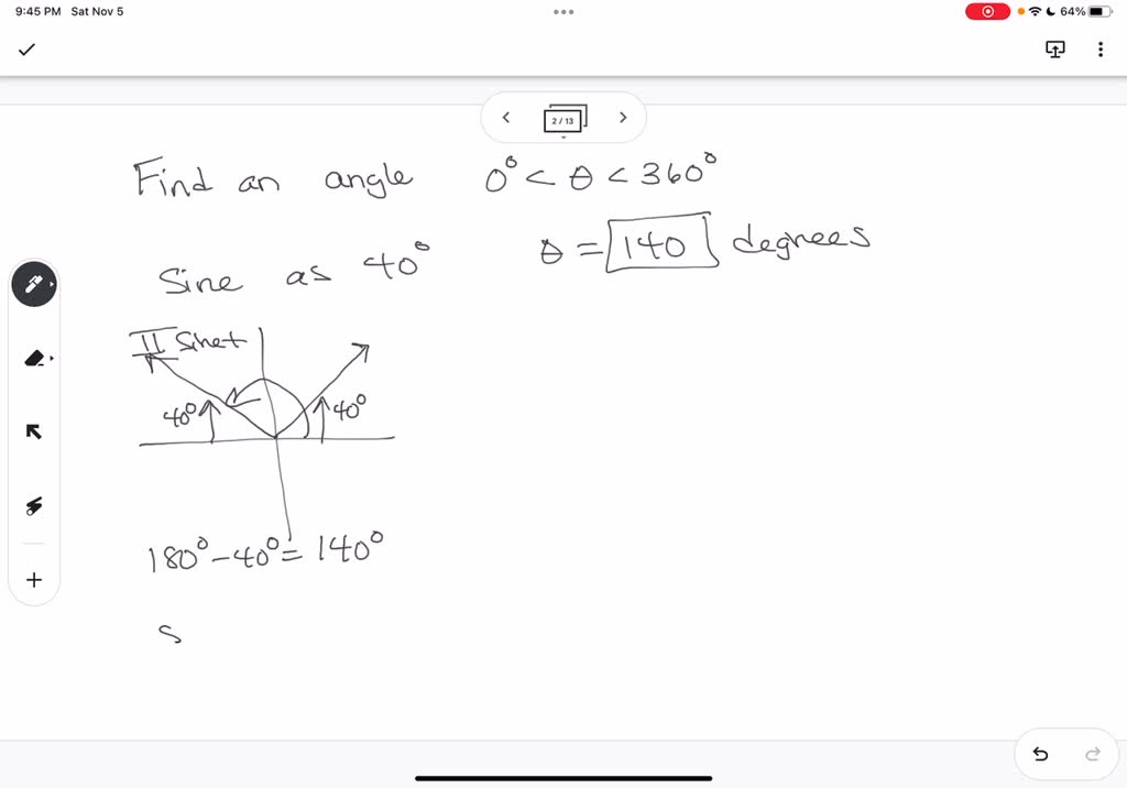 SOLVED: Find an angle θ with 0^∘