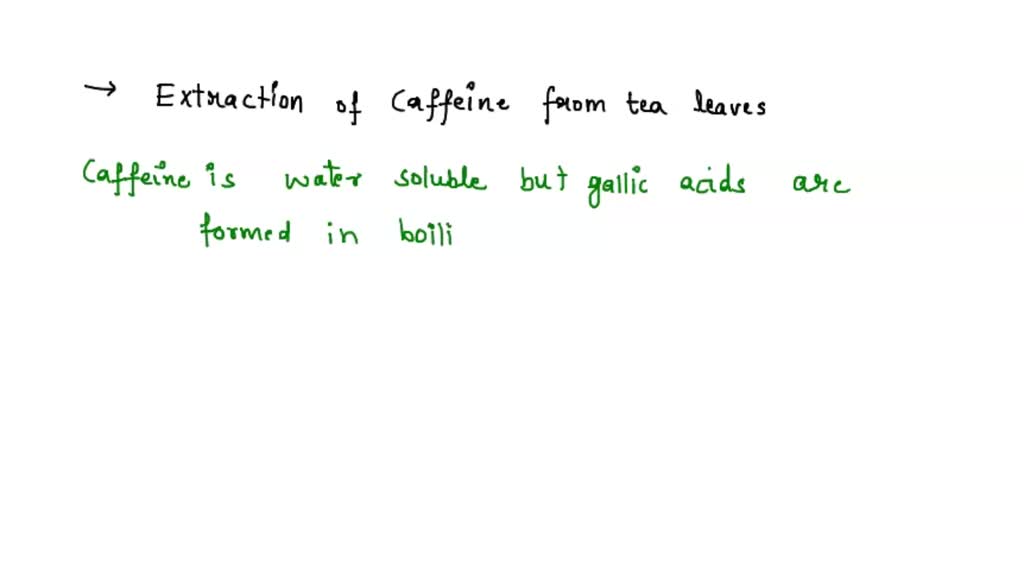 SOLVED: How efficient is the extraction of caffeine from tea leaves ...
