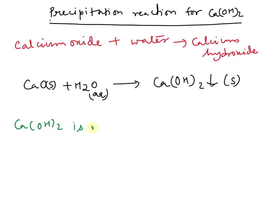 SOLVED: Write the precipitation reaction for calcium nitrate in aqueous ...