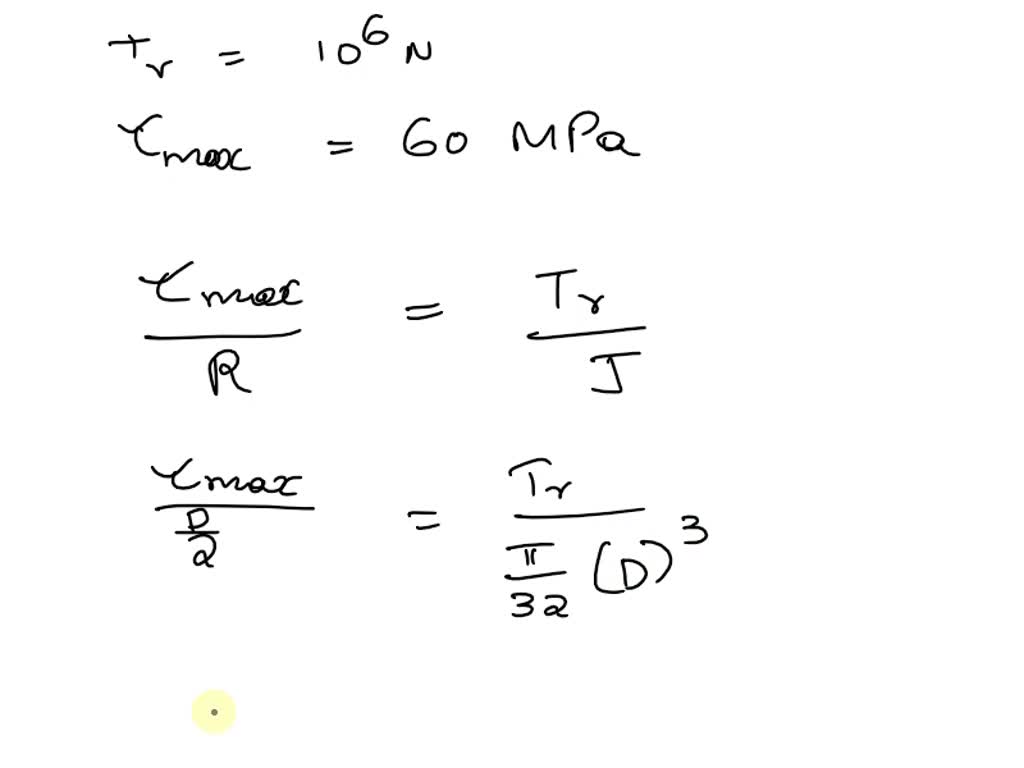 SOLVED: Calculate diameter of shaft using maximum shear stress theory,when equivalent torque of ...