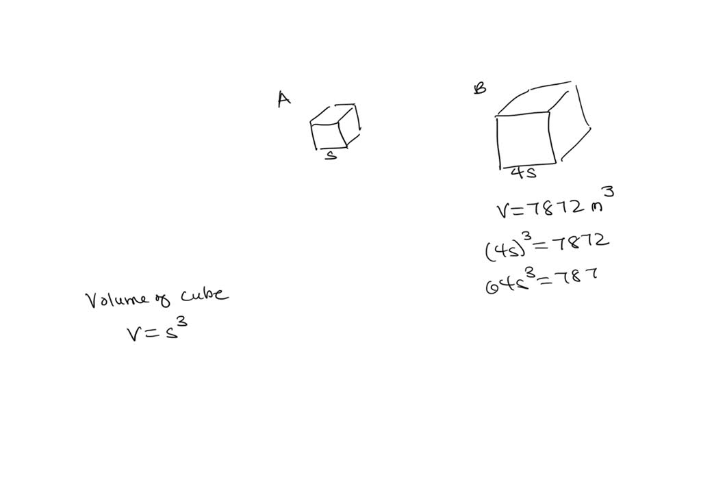 Cube Bis the image of cube A after dilation by a scale factor of 4. If ...