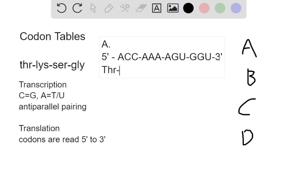SOLVED: Refer to the codon table below to answer the following question ...
