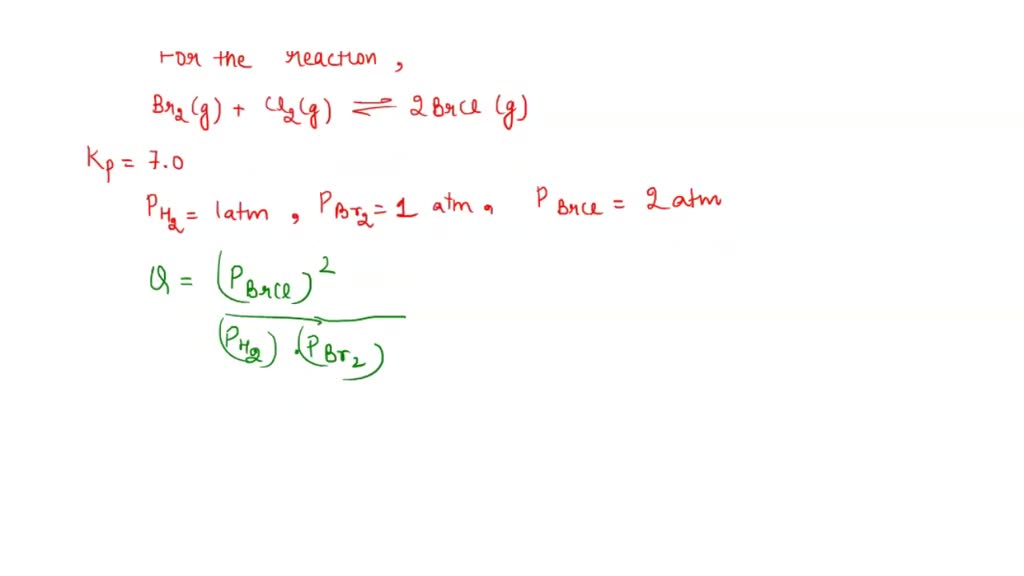 SOLVED: The reaction of bromine gas with chlorine gas, Brz(g) Clzlg ...