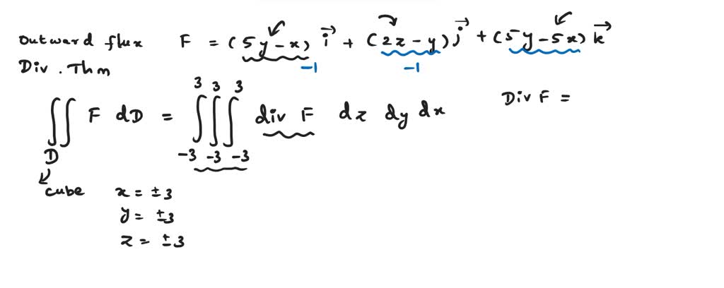 SOLVED: Using the Divergence Theorem, find the outward flux of F across ...