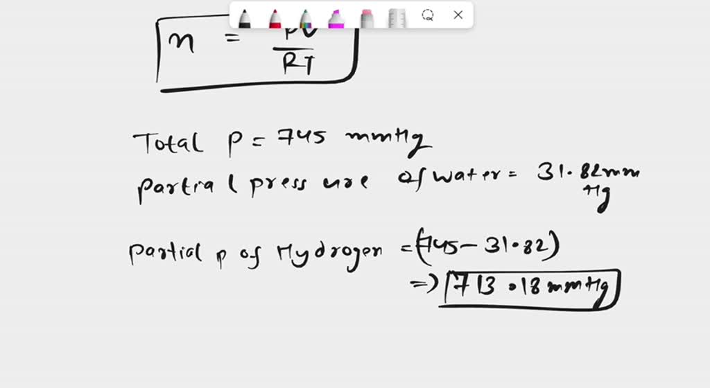 SOLVED: At 30Â°C, a sample of hydrogen is collected over water in a 500 mL flask. The total ...