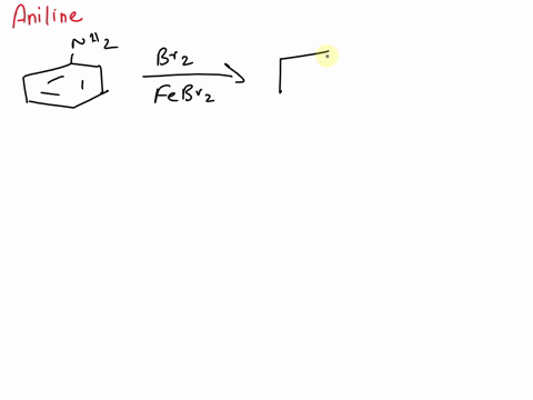 What is the product formed when aniline reacts with Br2 in...